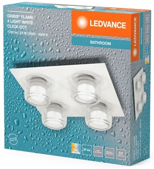 Ledvance - LED Koupelnové stropní svítidlo ORBIS FLAME 4xLED/5,5W/230V IP44 bílá