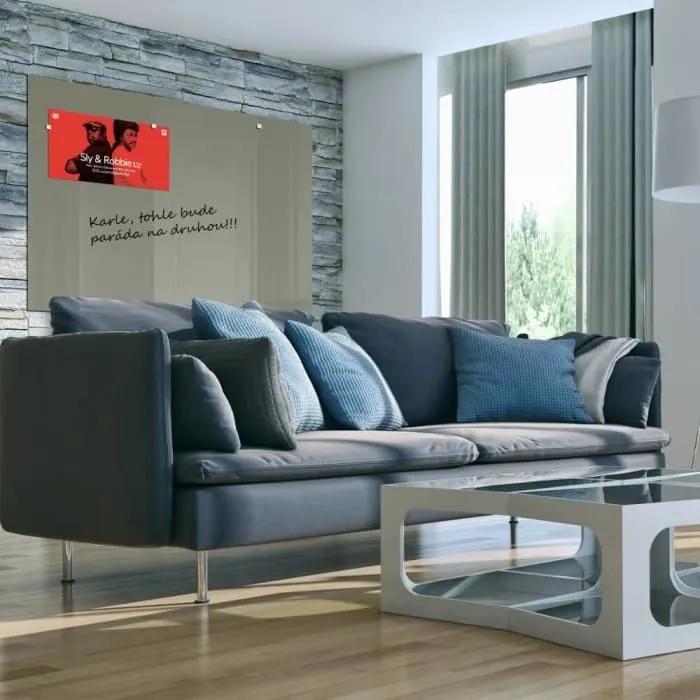Šedá paynova skleněná magnetická nástěnka Smatab® - 120 × 180 cm