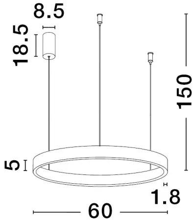 LED lustr Elowen 60 bílé