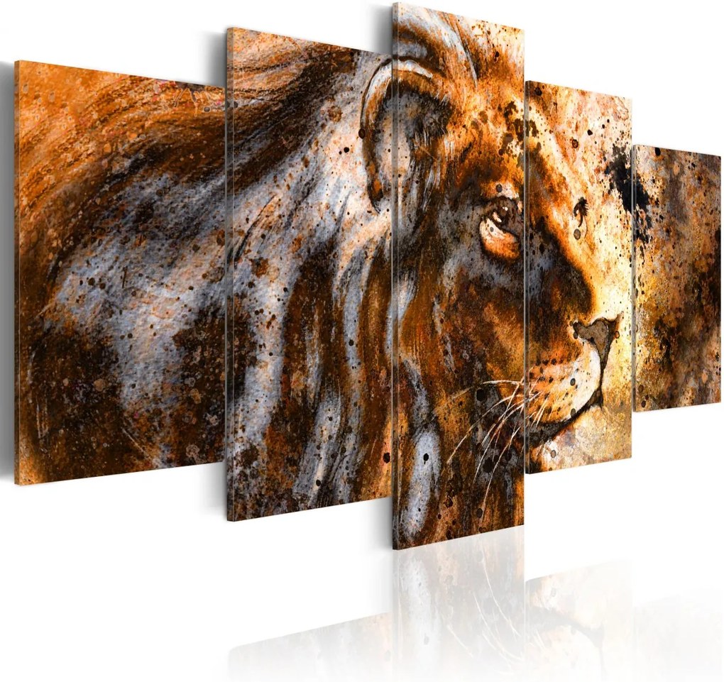 Retro obraz lev + háčky a hřebíčky ZDARMA Velikost (šířka x výška): 200x100 cm