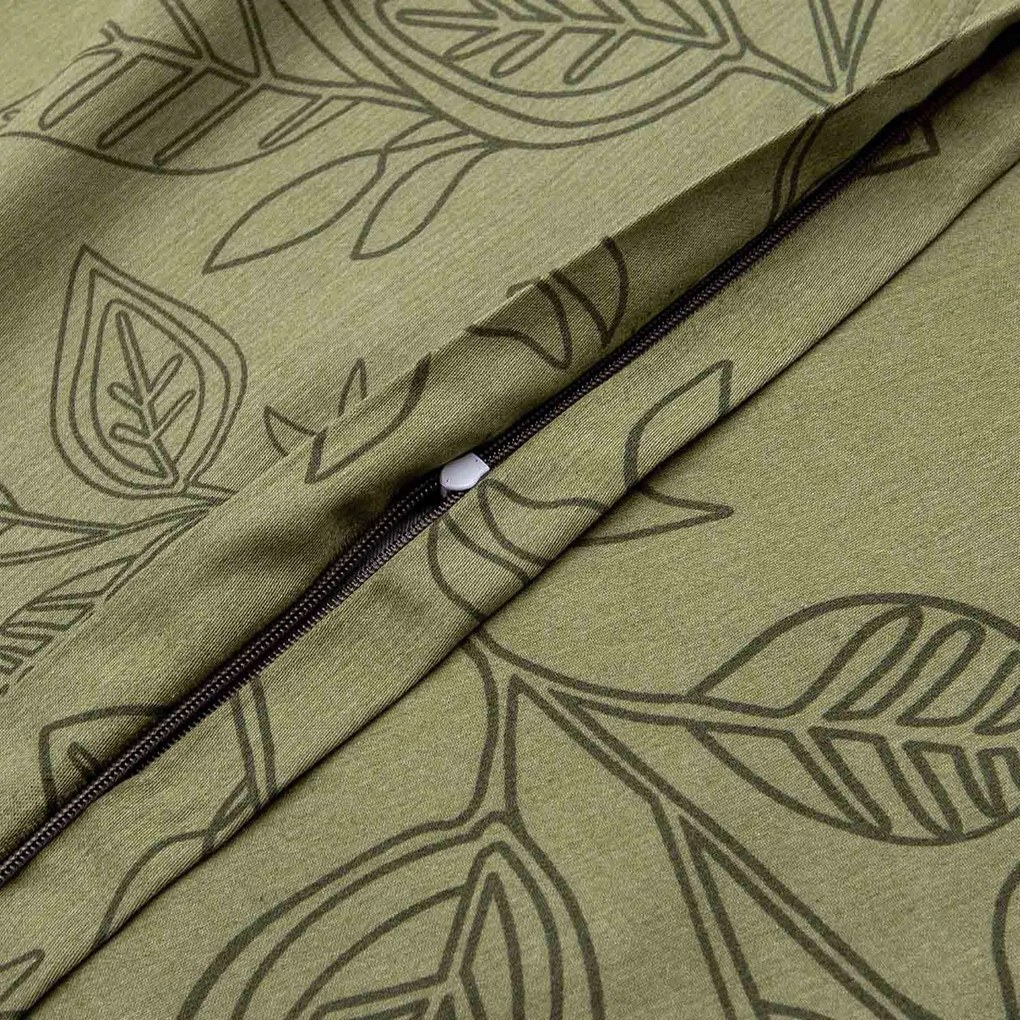 SATÉNOVÉ POVLEČENÍ LUXURY GREEN 160X200 CM, 2KS 70X80 CM LISTY