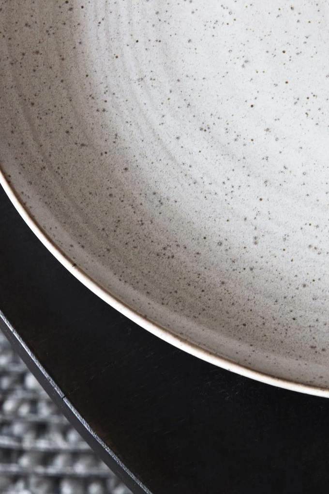House Doctor Kameninový talíř Pion Grey/White 28,5 cm, béžová barva, keramika