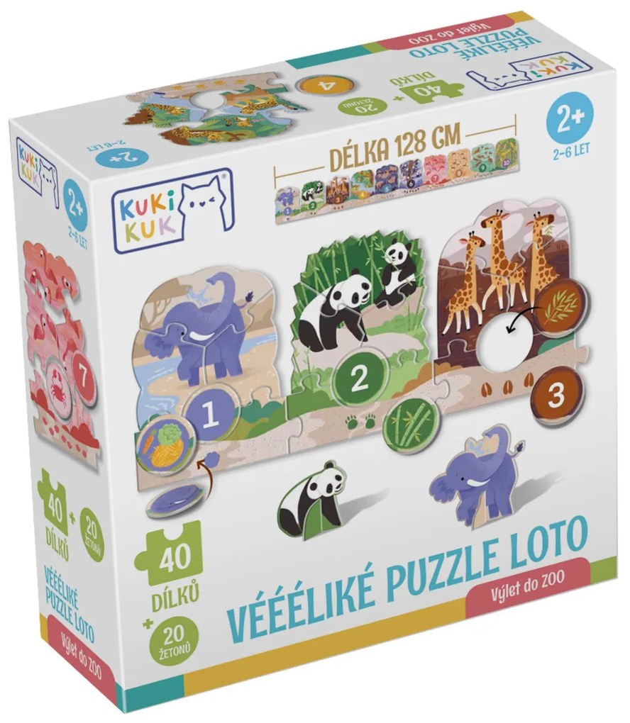 KukiKuk Véééliké puzzle loto Výlet do ZOO