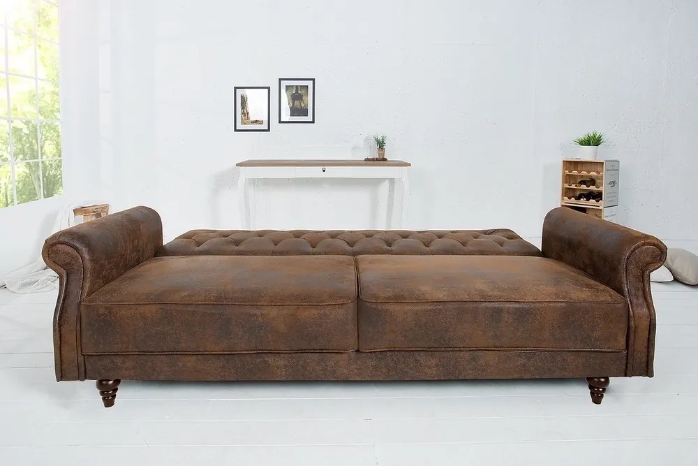 Designová pohovka Scarlet Belle II rozkládací 220cm - antická hnědá
