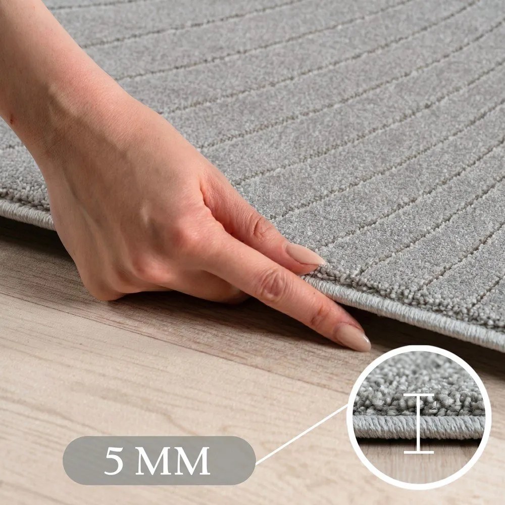 Kulatý vnitřní a venkovní koberec ve stříbrné barvě ø 120 cm Nova 1204 – Ayyildiz Carpets