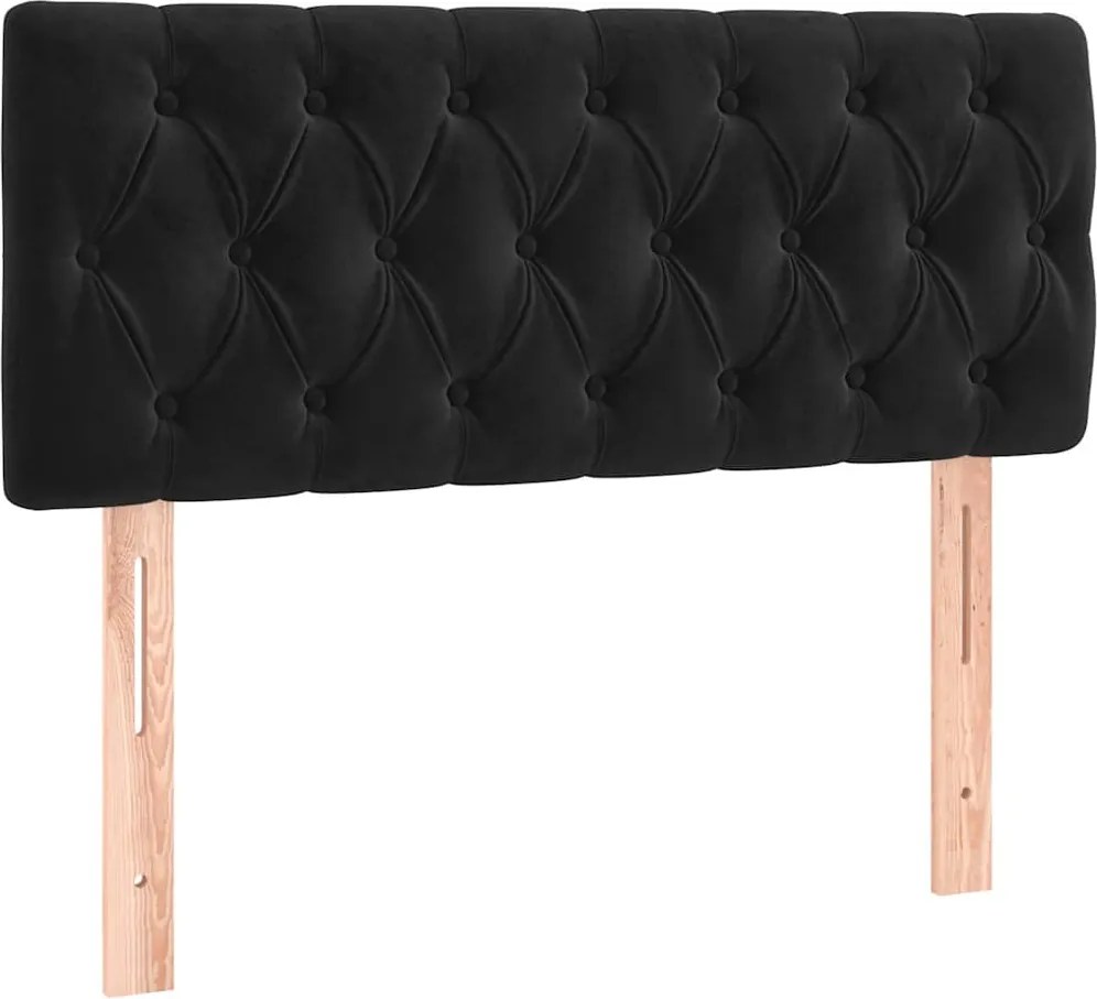 Box spring postel s matrací a LED černá 90x190 cm samet 3134557