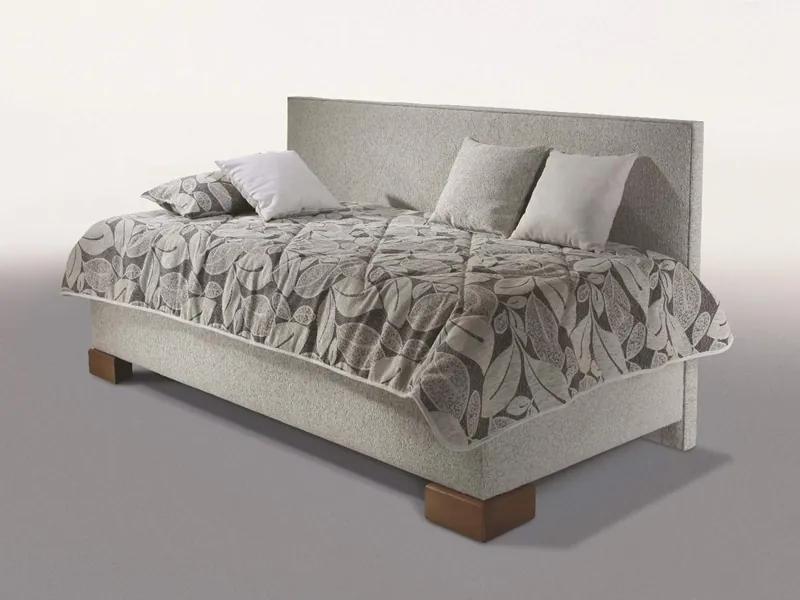 Čalouněná postel s úložným prostorem QUATRO 90x200 s dlouhým čelem s roštem ND 4, s matrací BAZI