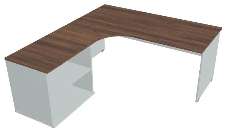 Sestava stolu a skříně pravá 180 cm - Hobis Gate GE 1800 60 H P Dekor stolové desky: ořech, Dekor lamino podnože: šedá