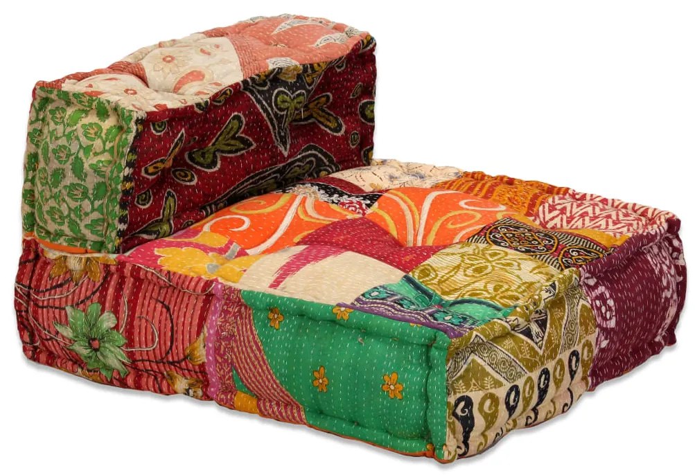 vidaXL Marketos 4místný modulární pouf patchwork textil
