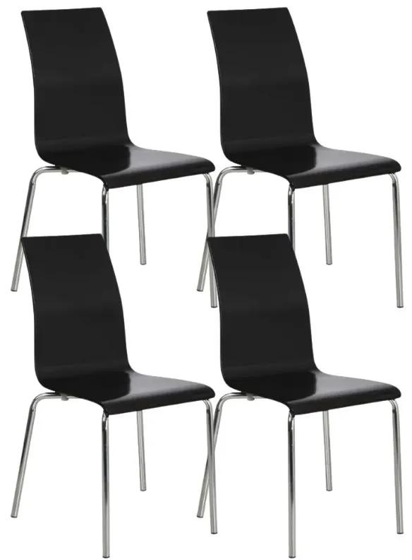B2B Partner Dřevěná jídelní židle BELLA, černá, balení 4 ks