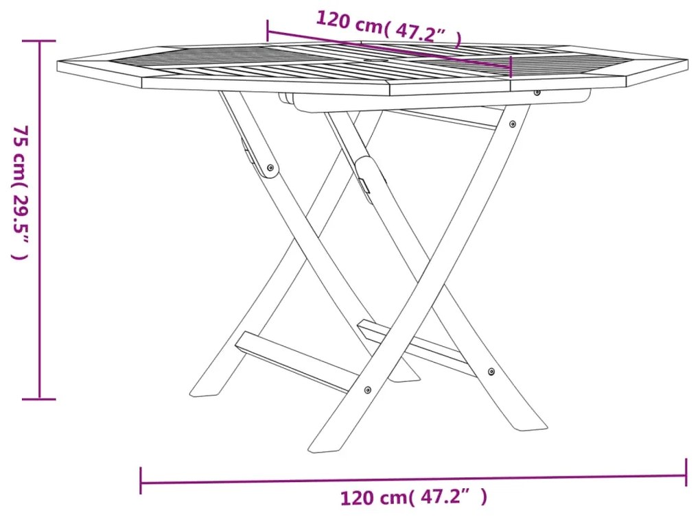 Skládací zahradní stůl 110x110x75 cm masivní teakové dřevo - Default Title