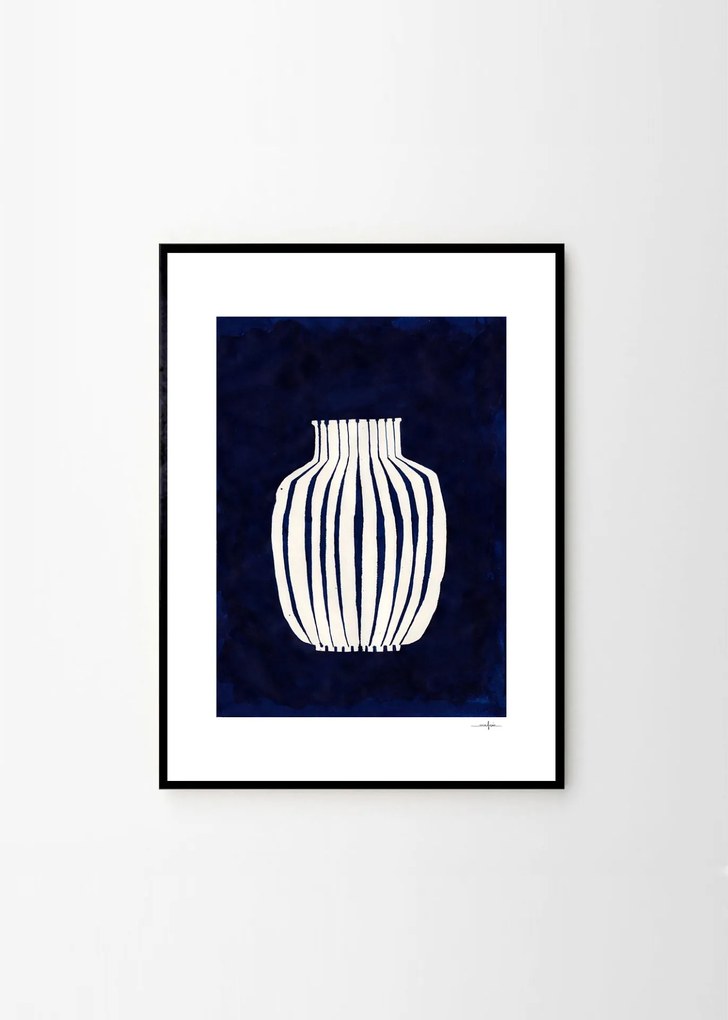 THE POSTER CLUB Autorský plakát Blue Vase by Ana Frois 30 x 40 cm, modrá barva, papír