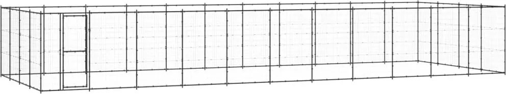 vidaXL Venkovní psí kotec ocel 53,24 m² [3082322] Barva: Černá