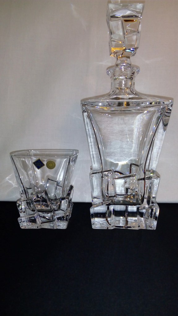 Bohemia Jihlava křišťálový whisky set Crack 1+6