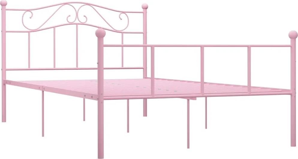 vidaXL Rám postele kov 120 x 200 cm [284539] Barva: Růžová