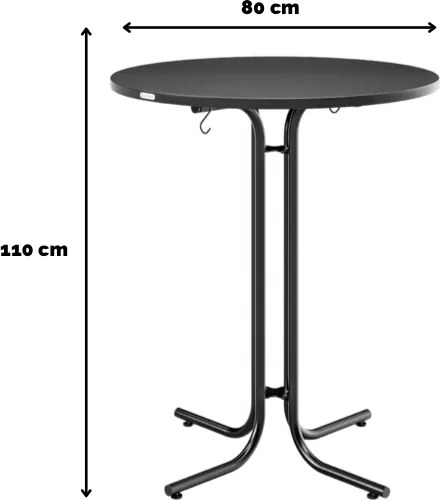 Cateringový skládací barový stůl Malik 80 cm šedý