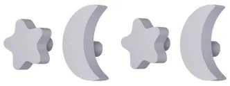 Háčky Stars and Moons hooks Lilac - set 4 ks Nofred