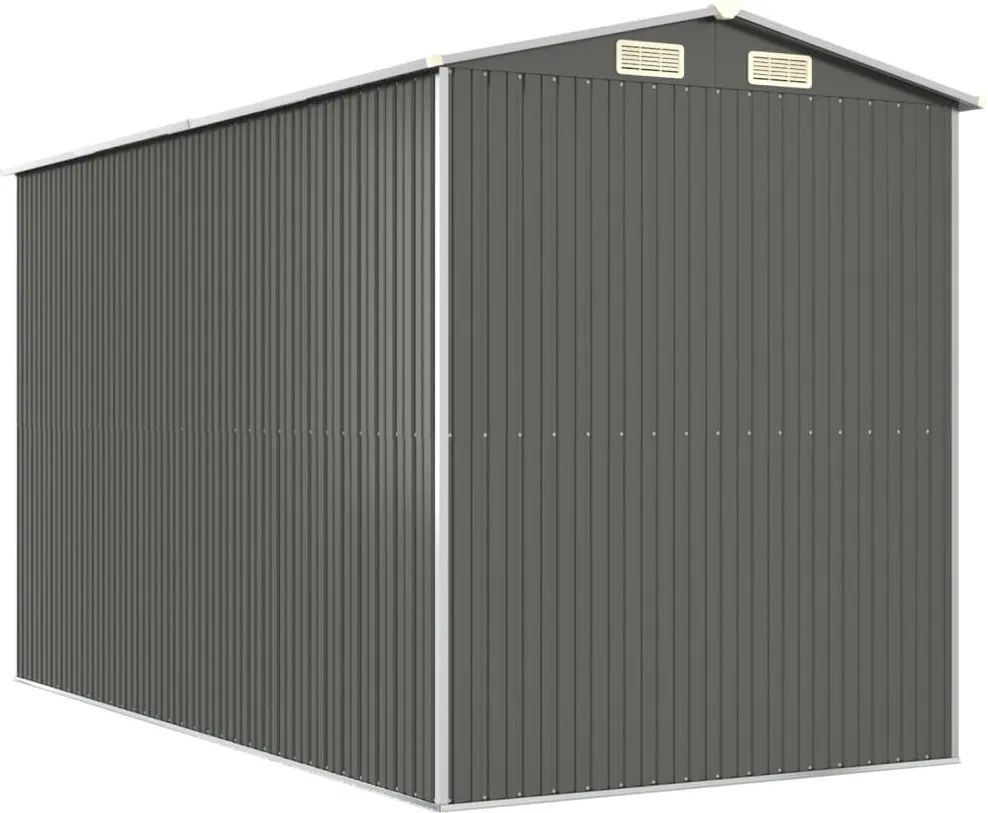 Zahradní kůlna světle šedá 192 x 357 x 223 cm pozinkovaná ocel 3147440