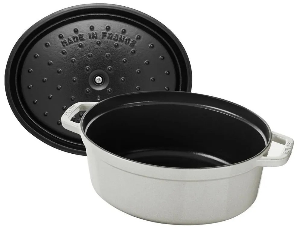 Staub Cocotte hrnec oválný 33 cm bílá lanýžová, 11033107