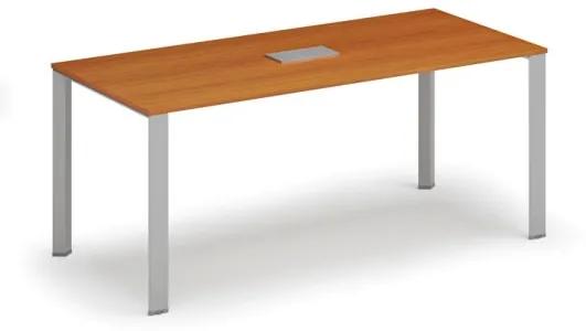 Stůl INFINITY 1800 x 900 x 750, třešeň + stolní zásuvka TYP IV, stříbrná