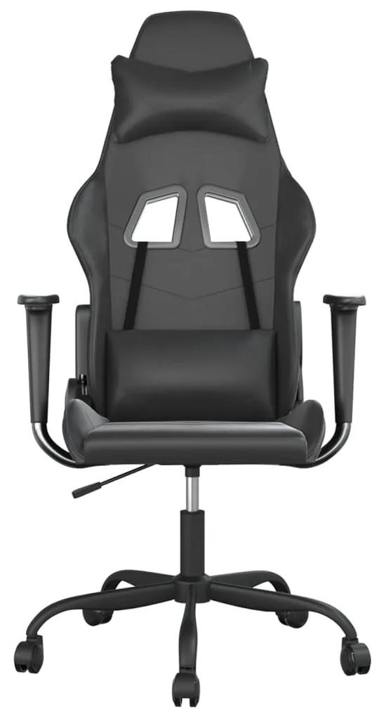 Herní židle černá umělá kůže,  3143649