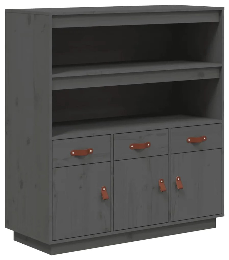 820164 vidaXL Skříň highboard šedá 100x40x108,5 cm masivní borové dřevo