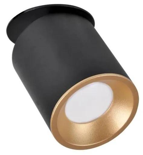 Polux | Podhledové bodové svítidlo HARON 1xGU10/10W/230V černá/zlatá | SA1397