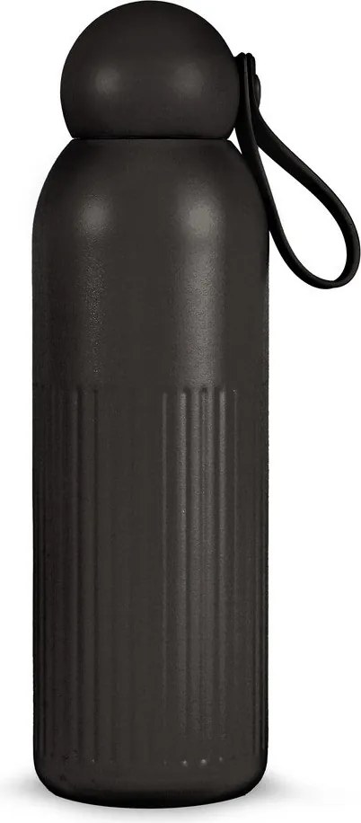 Černá termoláhev s brčkem z nerezové oceli 500 ml Tekla – Sagaform
