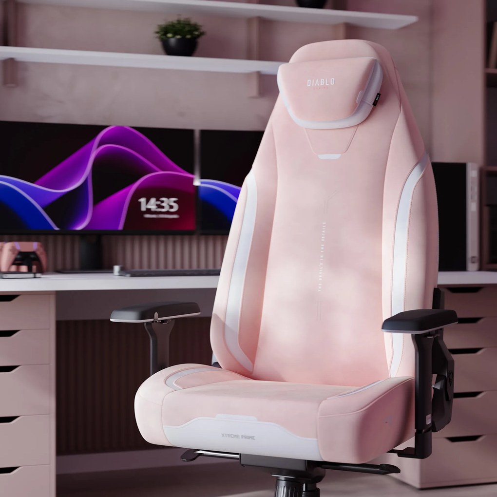 Herní židle Normal Size, černo-růžová: Diablo X-Eye Prime Akira Pink