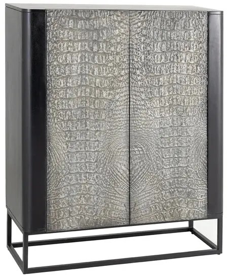 Designová vysoká komoda Helvius 120 cm šedá / černá