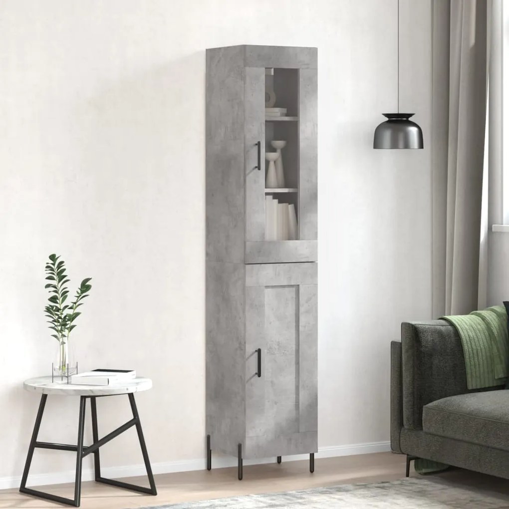 Skříň highboard betonově šedá 34,5x34x180 cm kompozitní dřevo