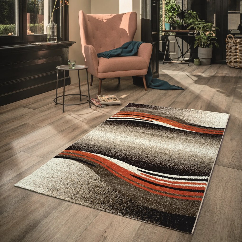 Spoltex, Kusový koberec Enigma New 307-78 orange, 200x290, oranžová, kancelář