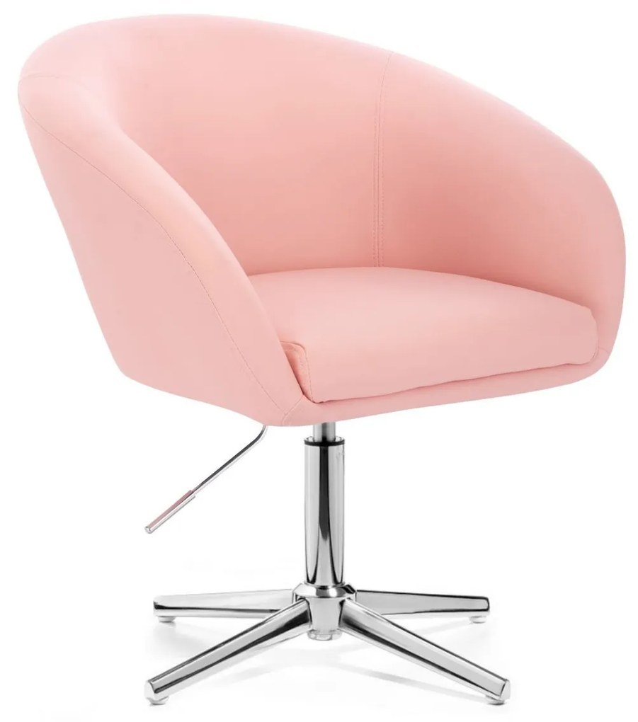 LuxuryForm Židle VENICE na stříbrném kříži - růžová