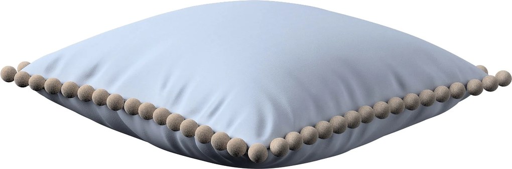 Věra - potah na polštář ozdobné bambulky po obvodu barva modrá