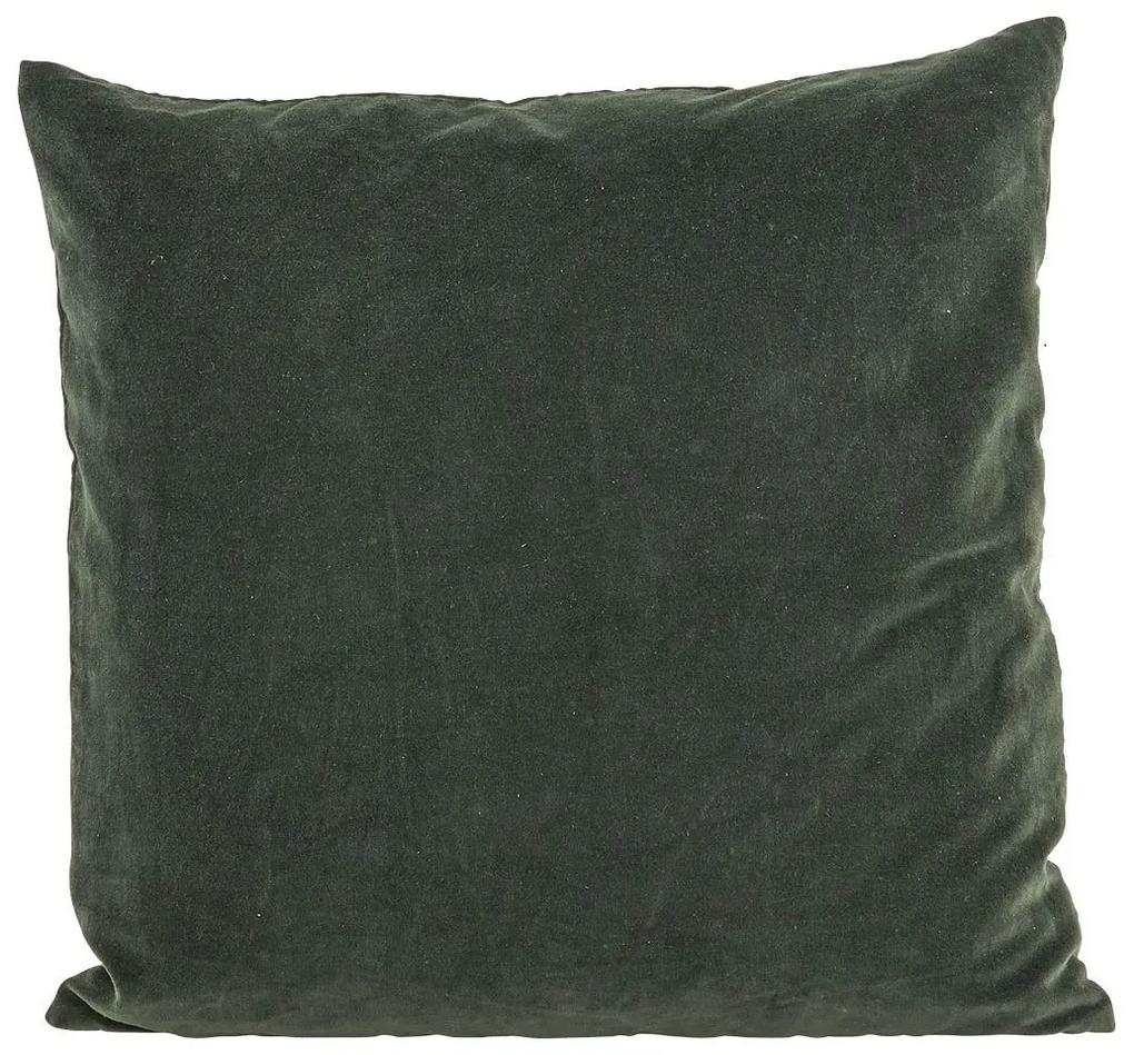 House Doctor Sametový povlak na polštář Dark Green 60x60, zelená barva, textil