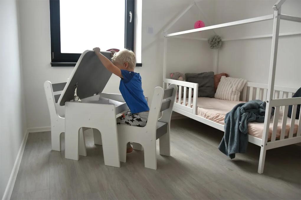 Vingo Dětský otevírací stolek s přihrádkou - šedý