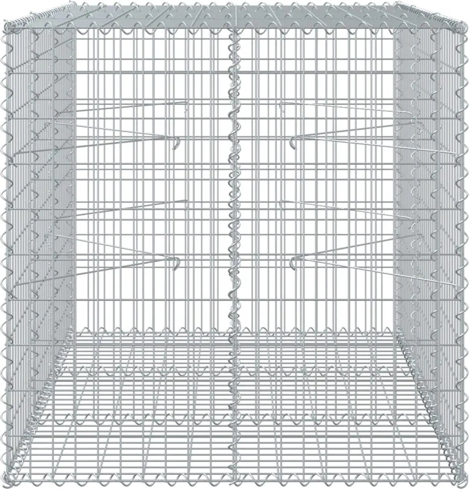 Gabionový koš s víkem 150 x 100 x 100 cm pozinkované železo 3295191