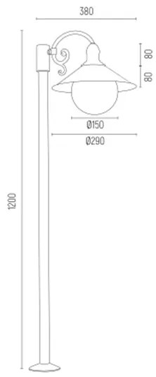Argon 3284 - Venkovní lampa ERBA BIS 1xE27/15W/230V