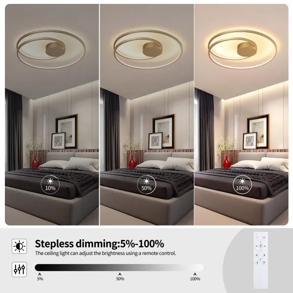 Brilagi- LED Stmívat. stropní svítidlo TWISTER LED/75W/230V pr. 70 cm zlatá +DO