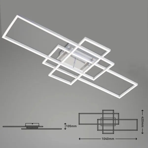 Brilo - LED Stmívatelný přisazený lustr FRAME LED/51W/230V chrom + DO