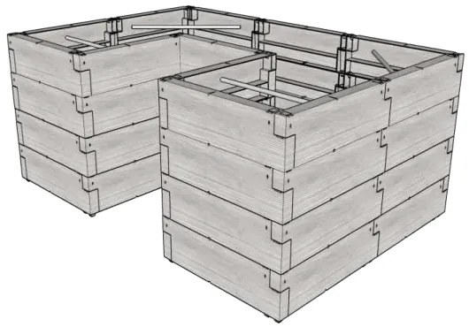Vyvýšený záhon 185 x 125 cm plast Dekorhome