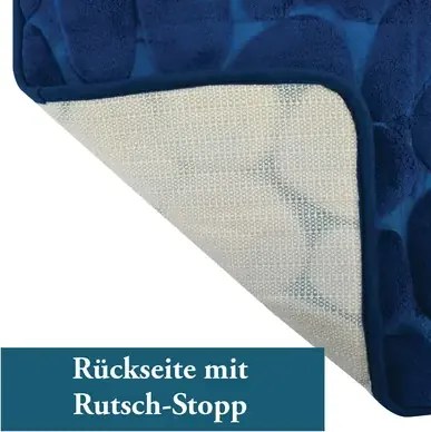 MSV PEBBLES koupelnová předložka 40 x 60 cm tmavě modrá / polyester, P