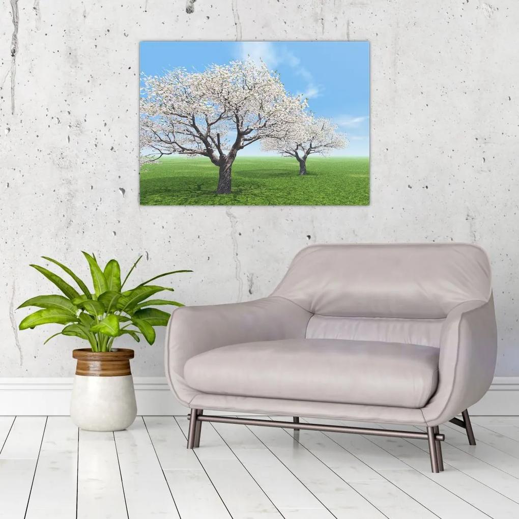 Skleněný obraz stromů (70x50 cm)