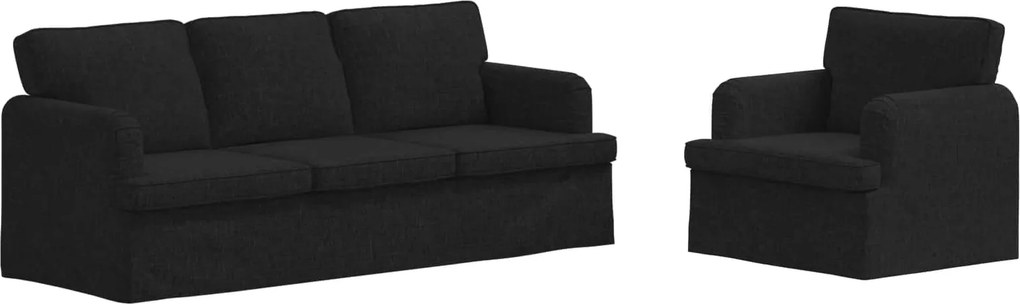 Set pohovek 2 ks Černá textil 3407606