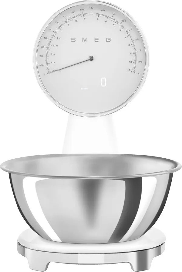 Bílá plastová digitální kuchyňská váha – SMEG