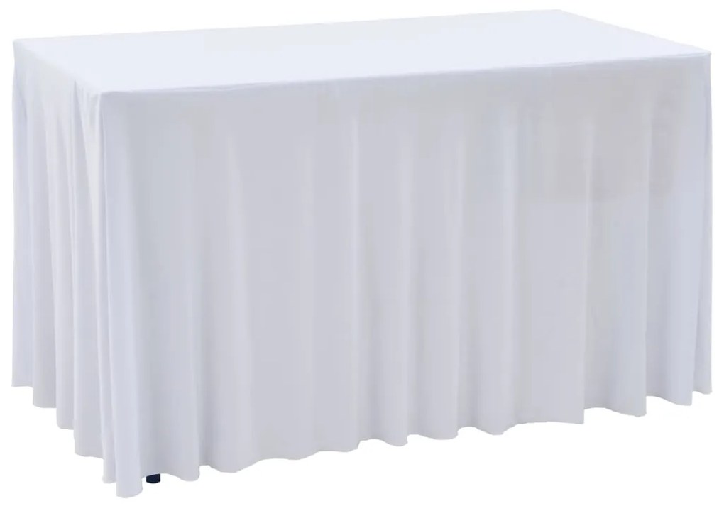 Rautové sukně s řasením 2 ks bílé 183 x 76 x 74 cm 133585