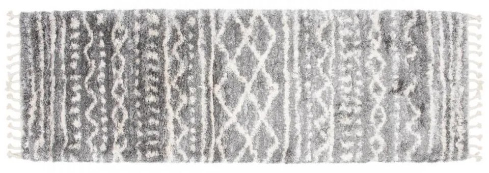 Kusový koberec shaggy Aron šedý atyp 70x250cm