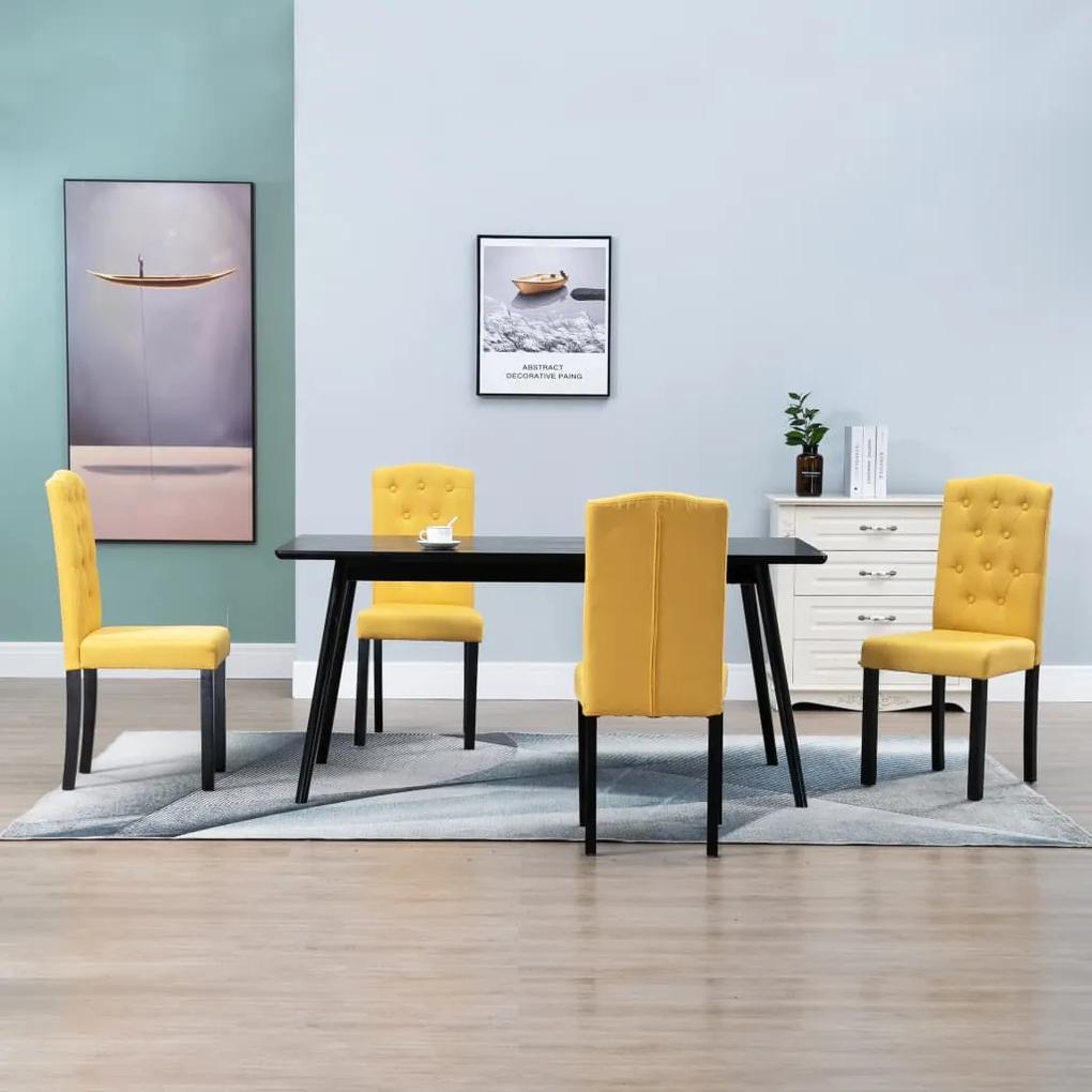 249008 vidaXL Jídelní židle 4 ks žluté textil