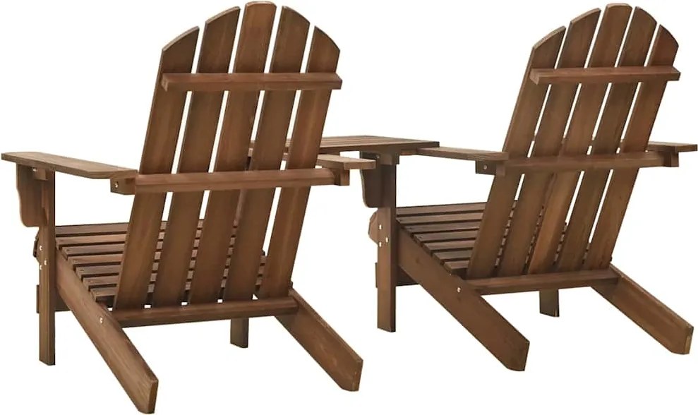 Zahradní židle Adirondack s čajovým stolkem masivní jedle hnědé 310069