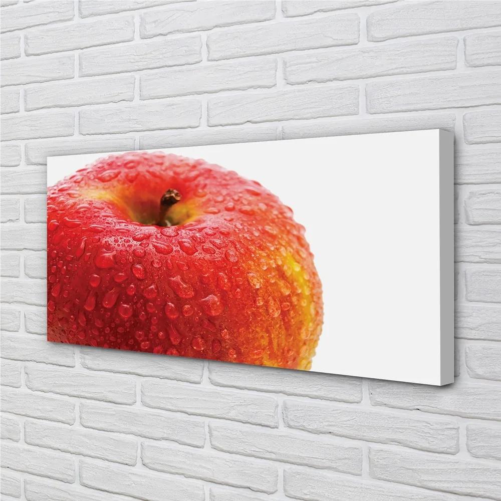 Obrazy na plátně Kapičky vody na jablko 125x50 cm